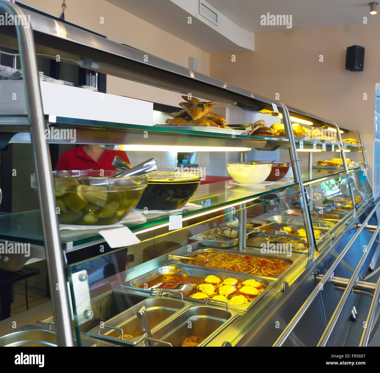 Counter at fast food restaurant Stock Photo - Alamy