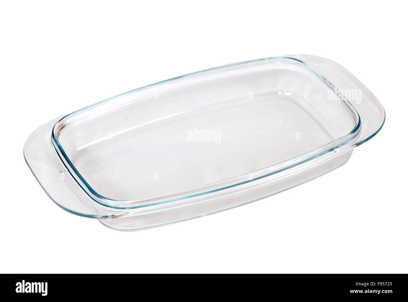 Glass cooking pan over white background Stock Photo - Alamy