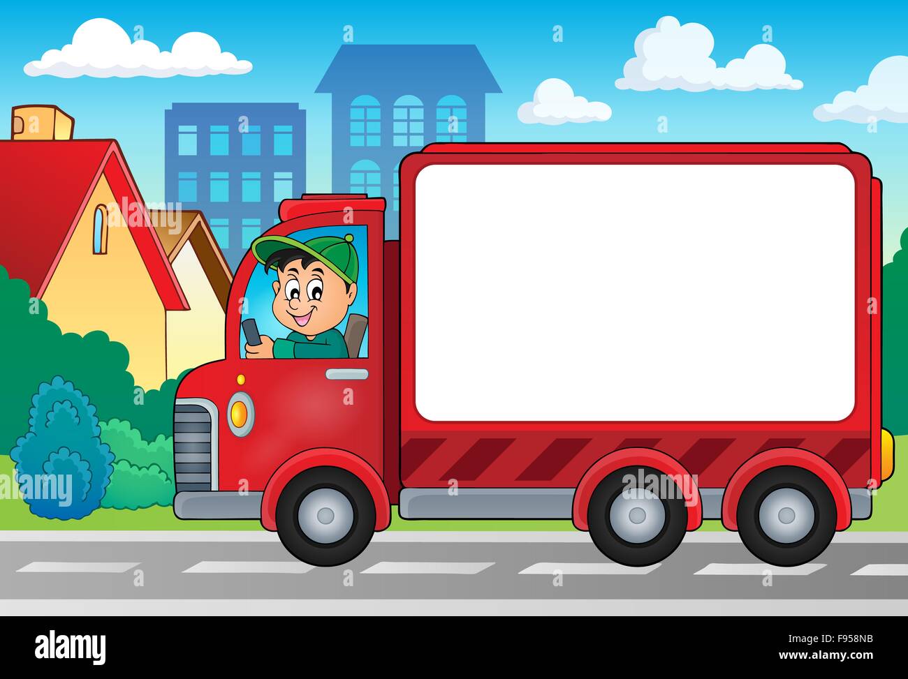 Delivery car theme image 4 - picture illustration Stock Photo - Alamy