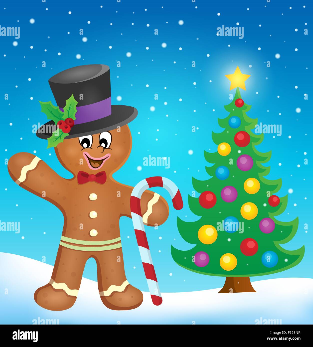 Gingerbread man theme image 4 - picture illustration Stock Photo - Alamy