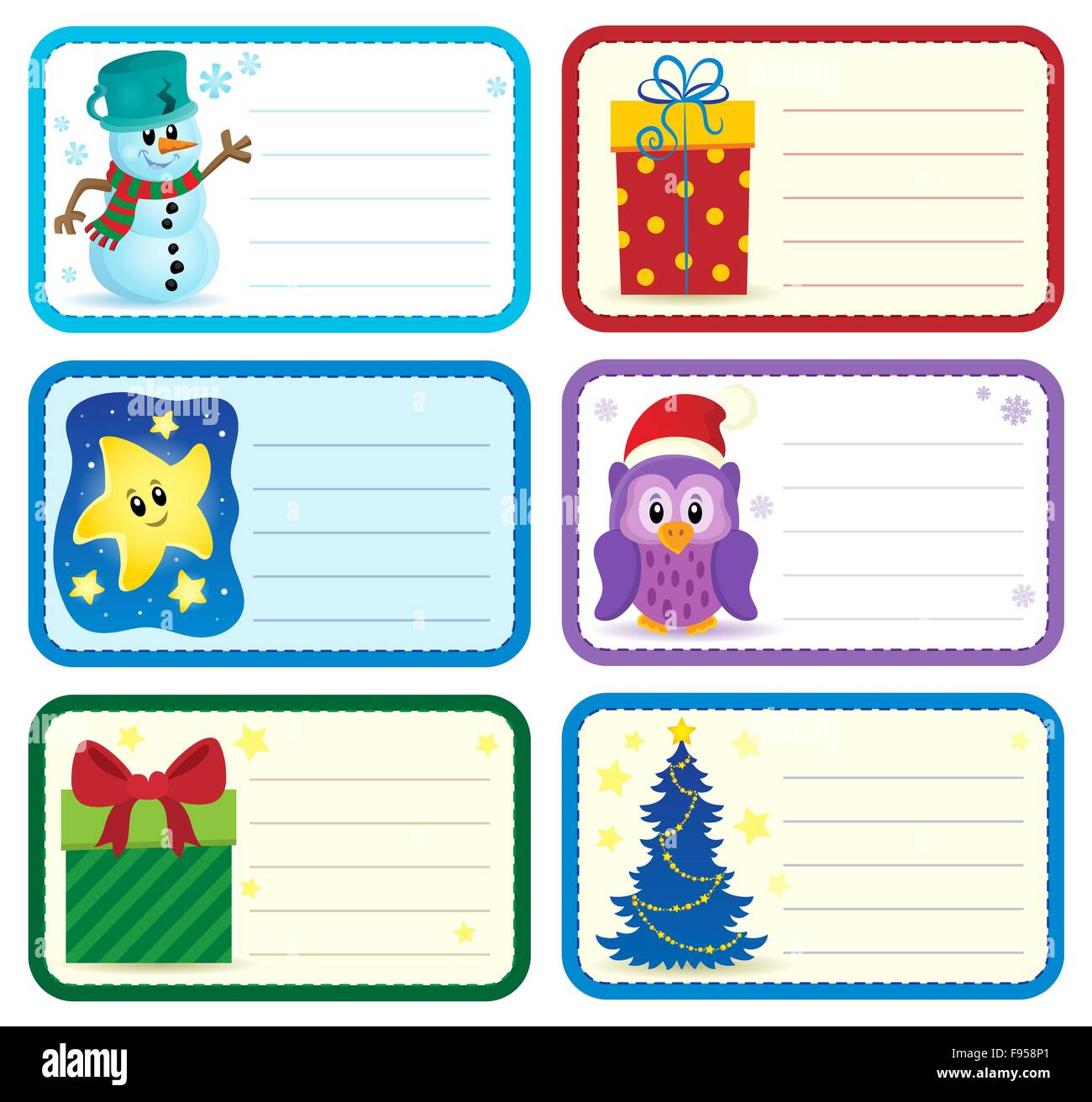 Christmas name tags collection 2 - picture illustration Stock Photo - Alamy