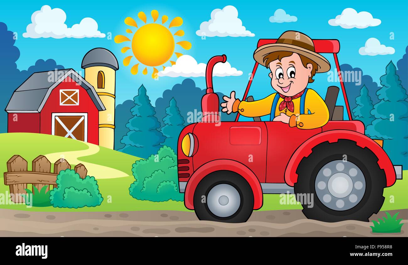 Tractor theme image 5 - picture illustration Stock Photo - Alamy