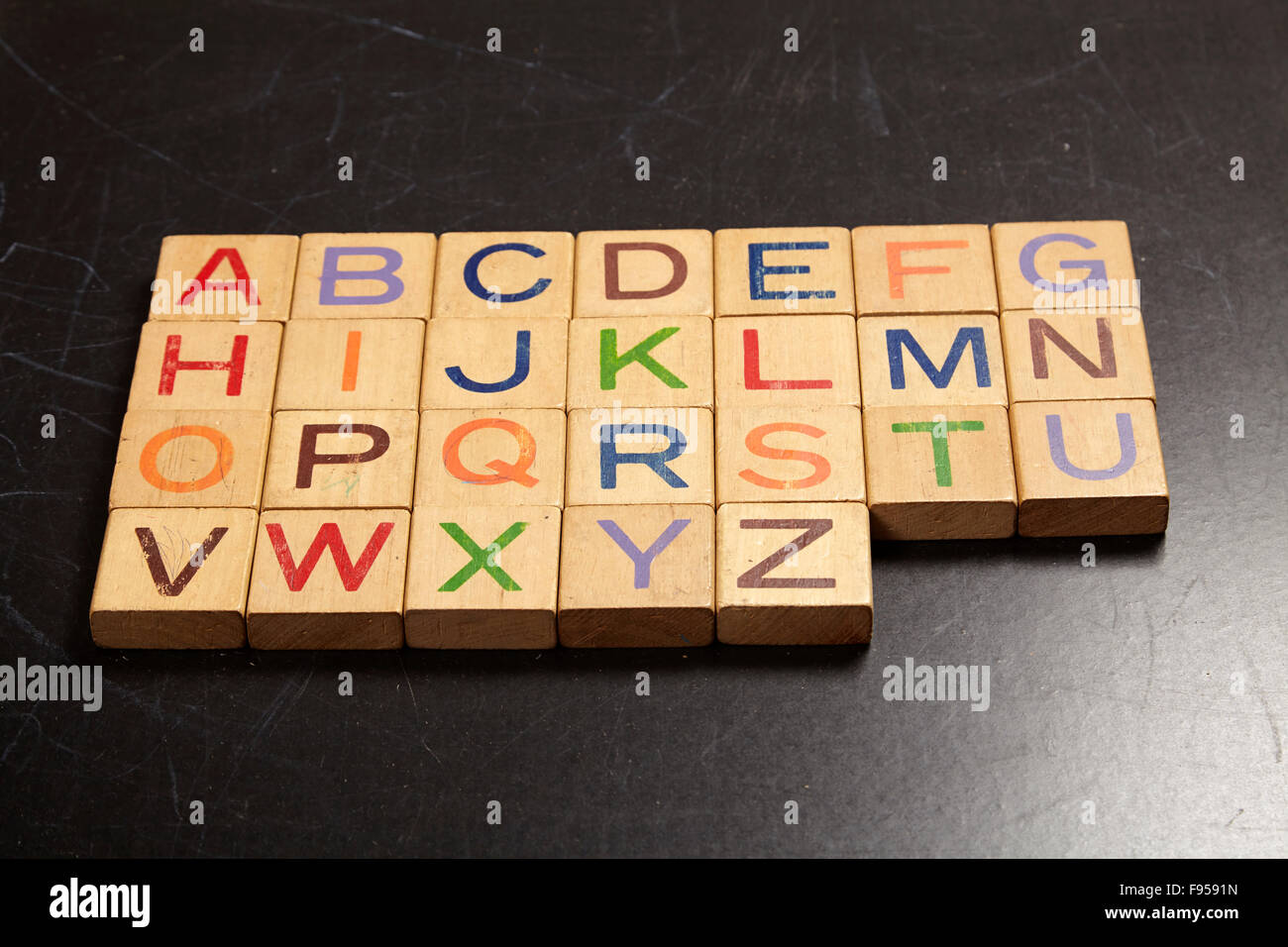 wooden block with alphabet A to Z Stock Photo - Alamy