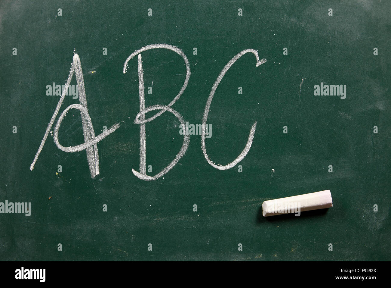 abc with chalk on blackboard Stock Photo - Alamy