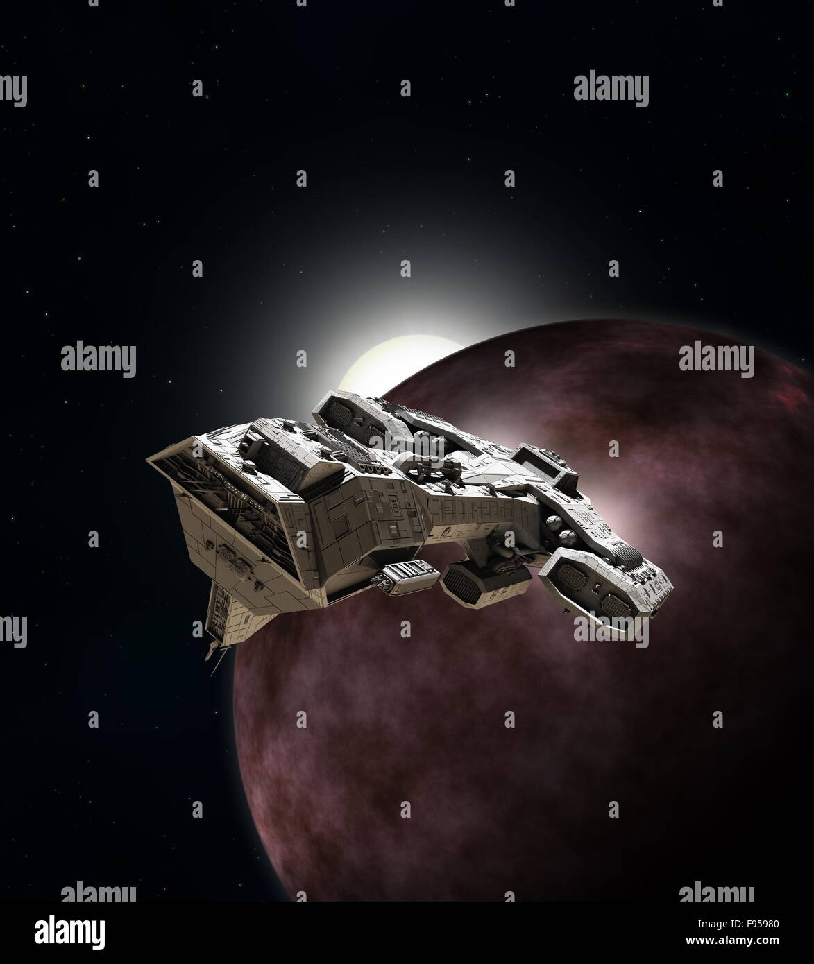 Spaceship Breaking Orbit Stock Photo - Alamy