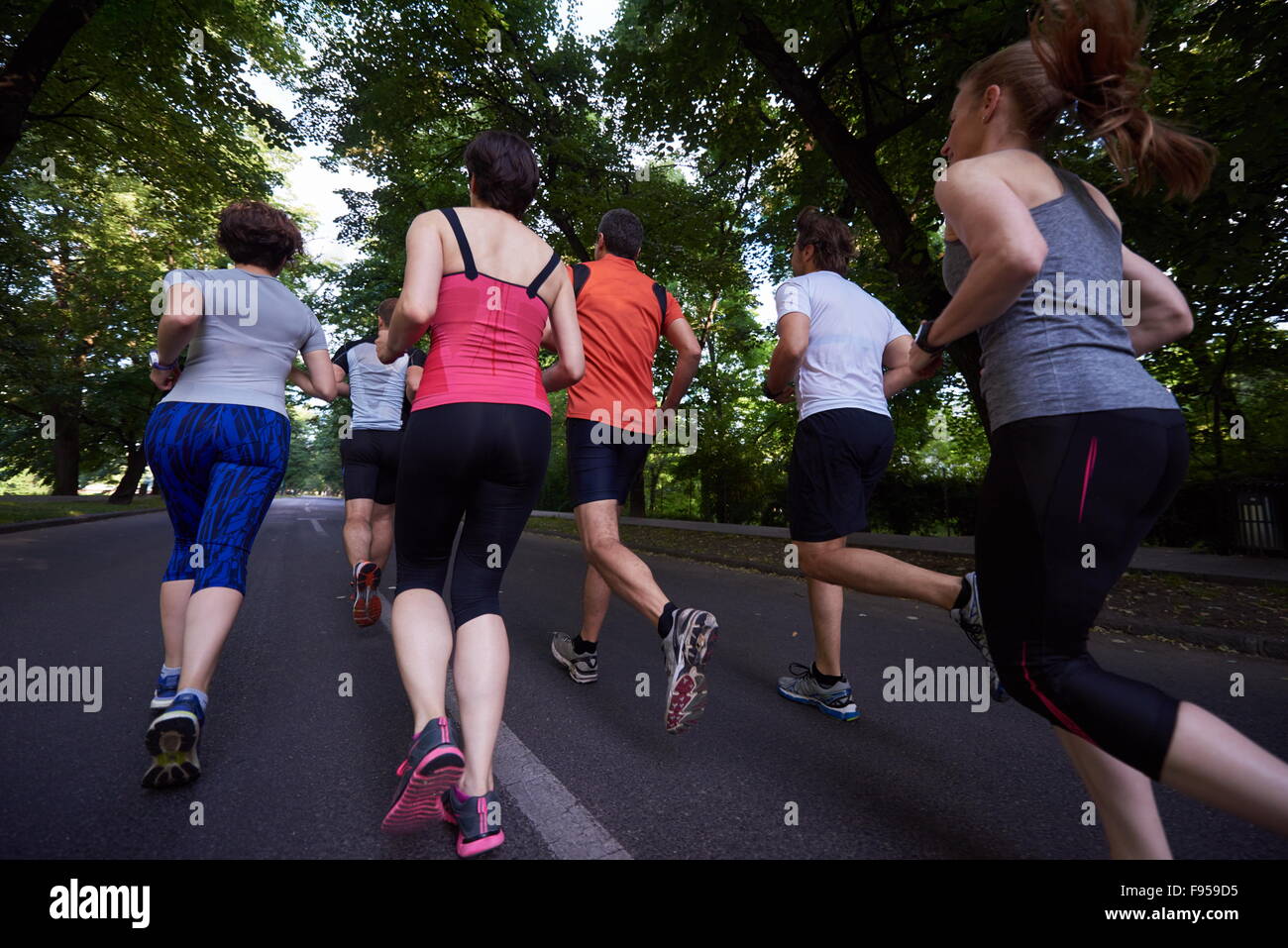 people group jogging, runners team on morning training Stock Photo - Alamy