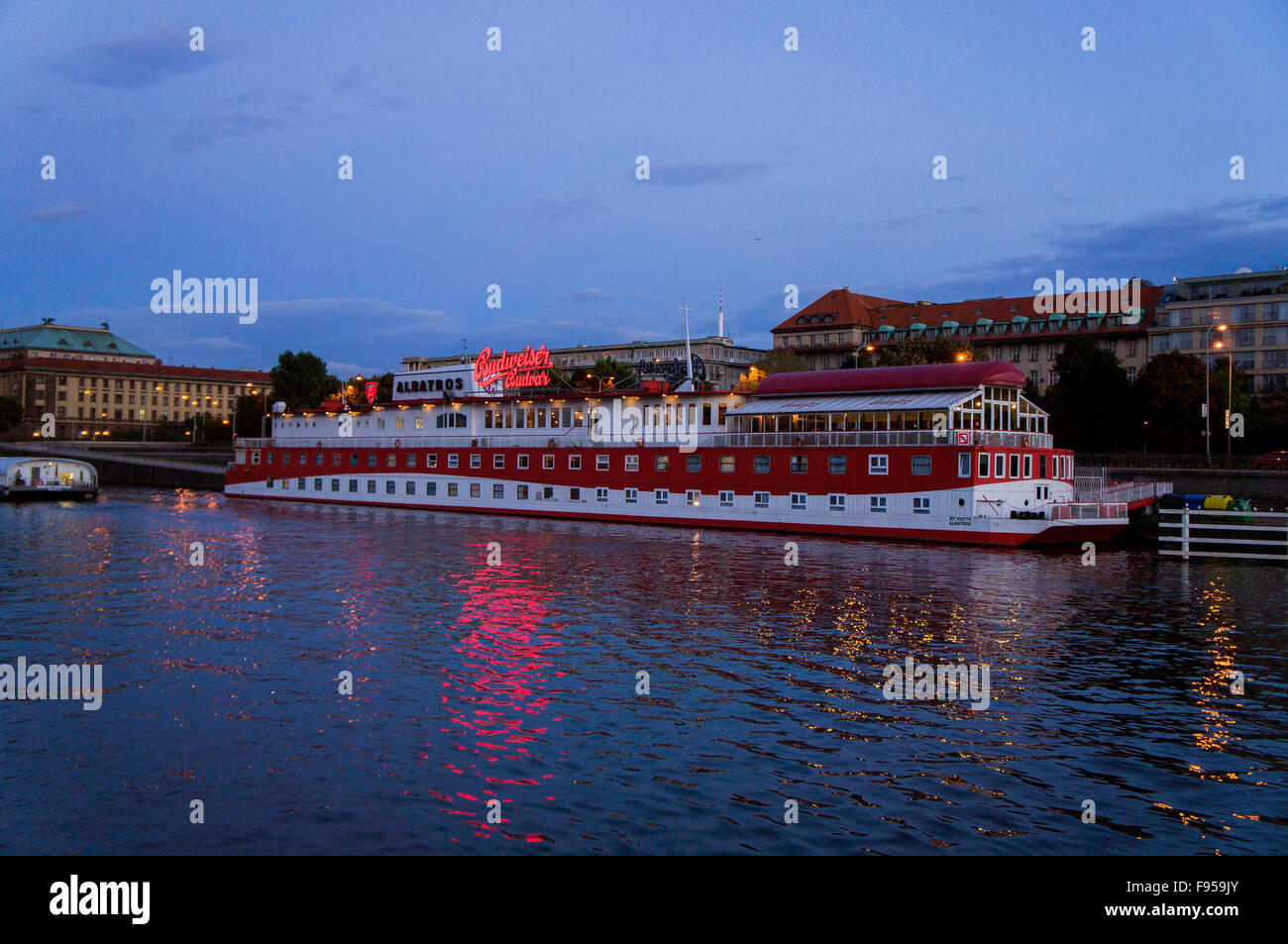 hotelship Albatros, botel, hotel, Vltava River, Prague Stock Photo - Alamy