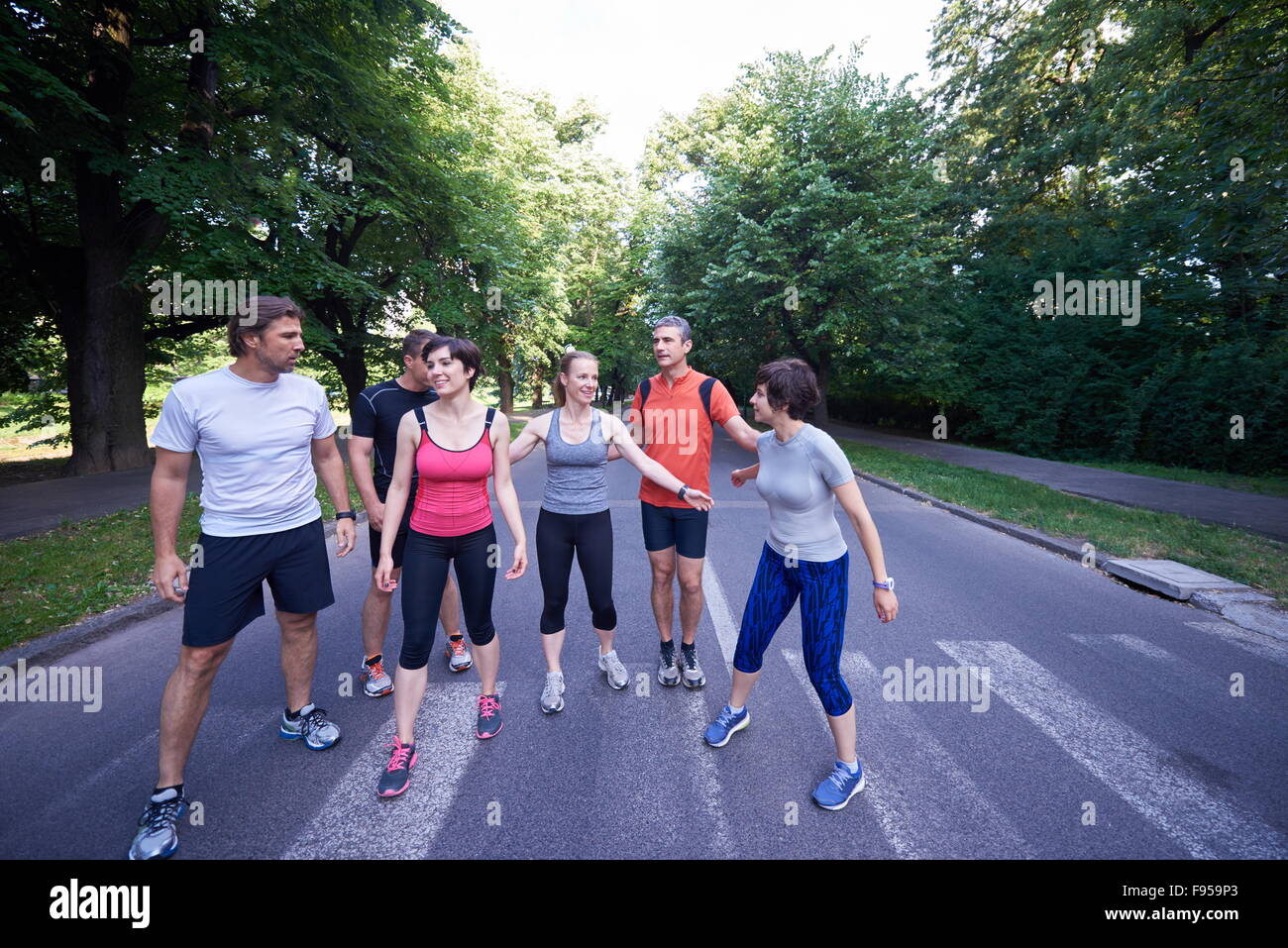 people group jogging, runners team on morning training Stock Photo - Alamy