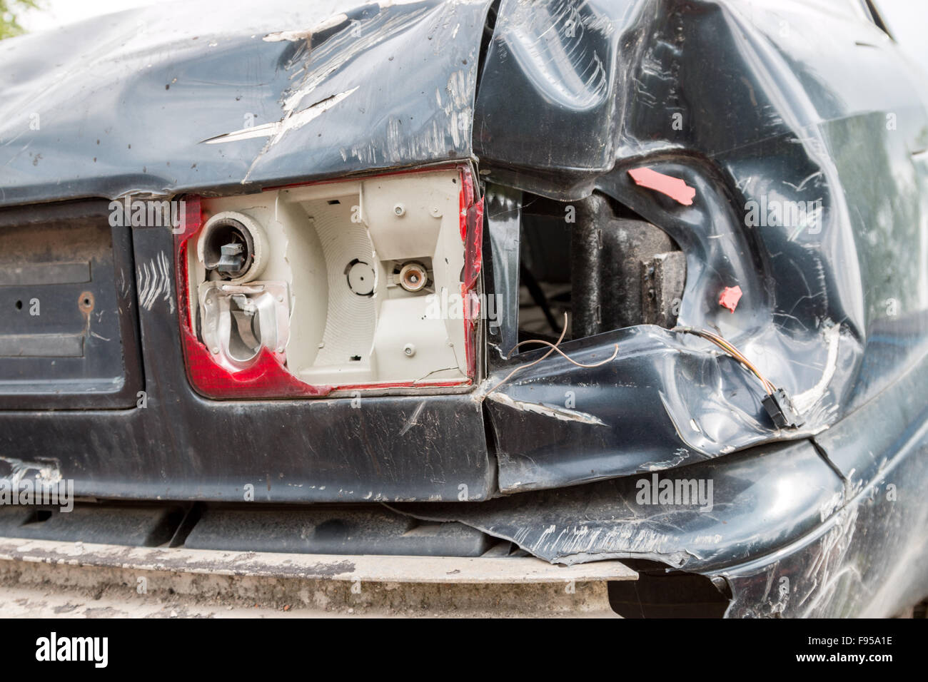 Crashed back light of a vehicle Stock Photo - Alamy