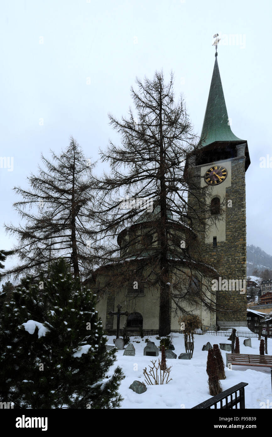 Zermatt church of st mauritius hi-res stock photography and images - Alamy