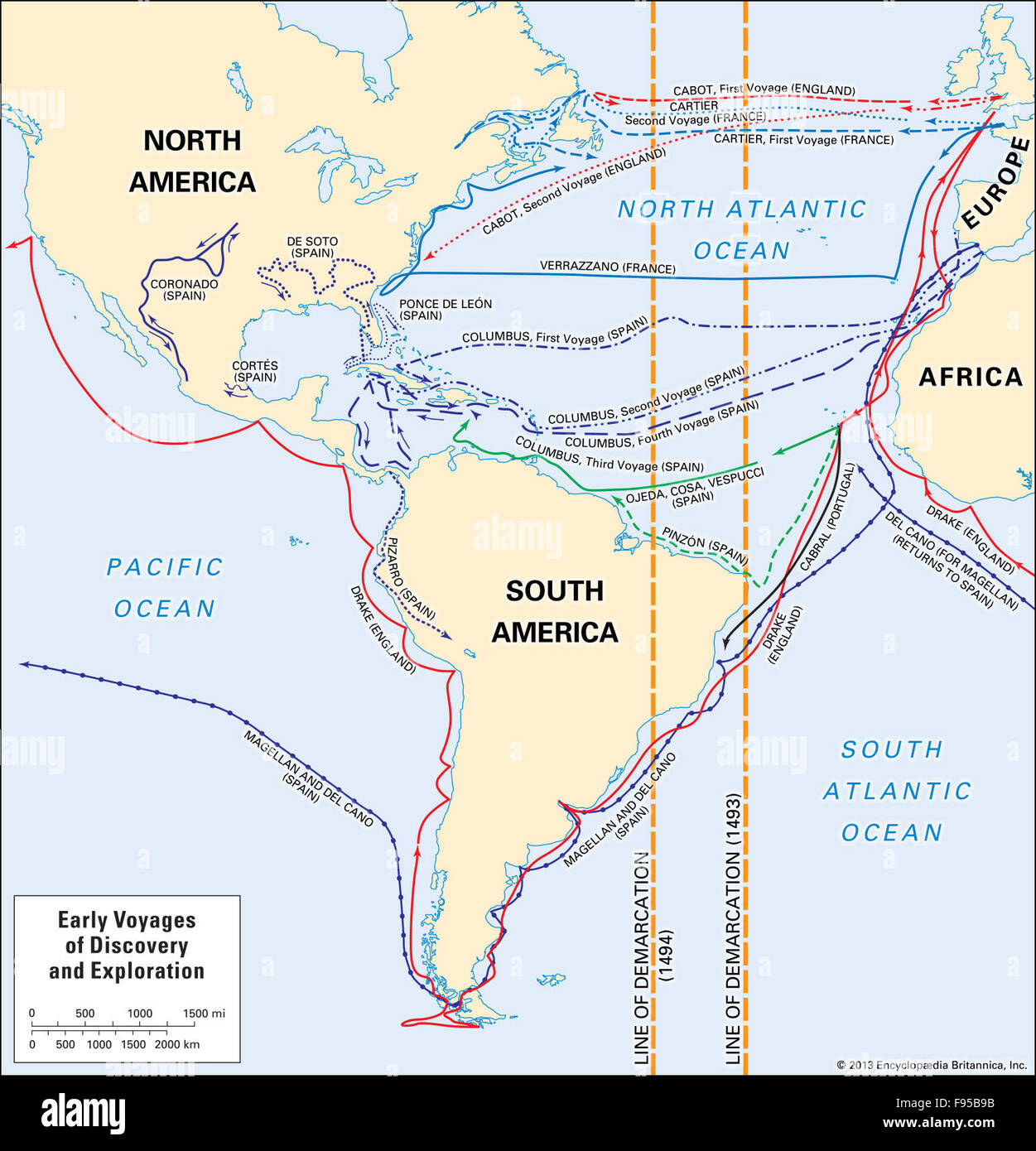 European exploration of the New World Stock Photo - Alamy