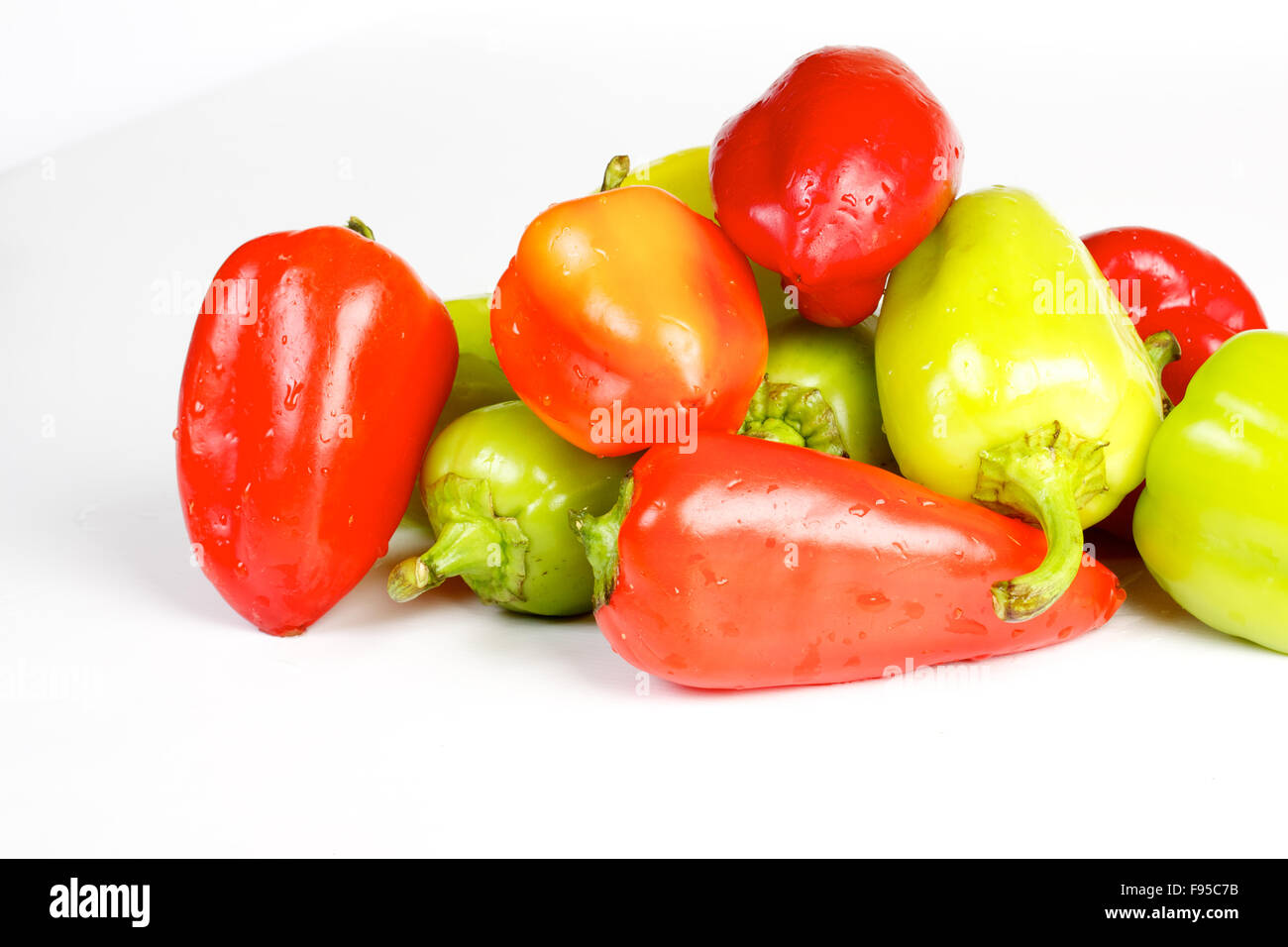 Bell pepper mix on the white background Stock Photo - Alamy