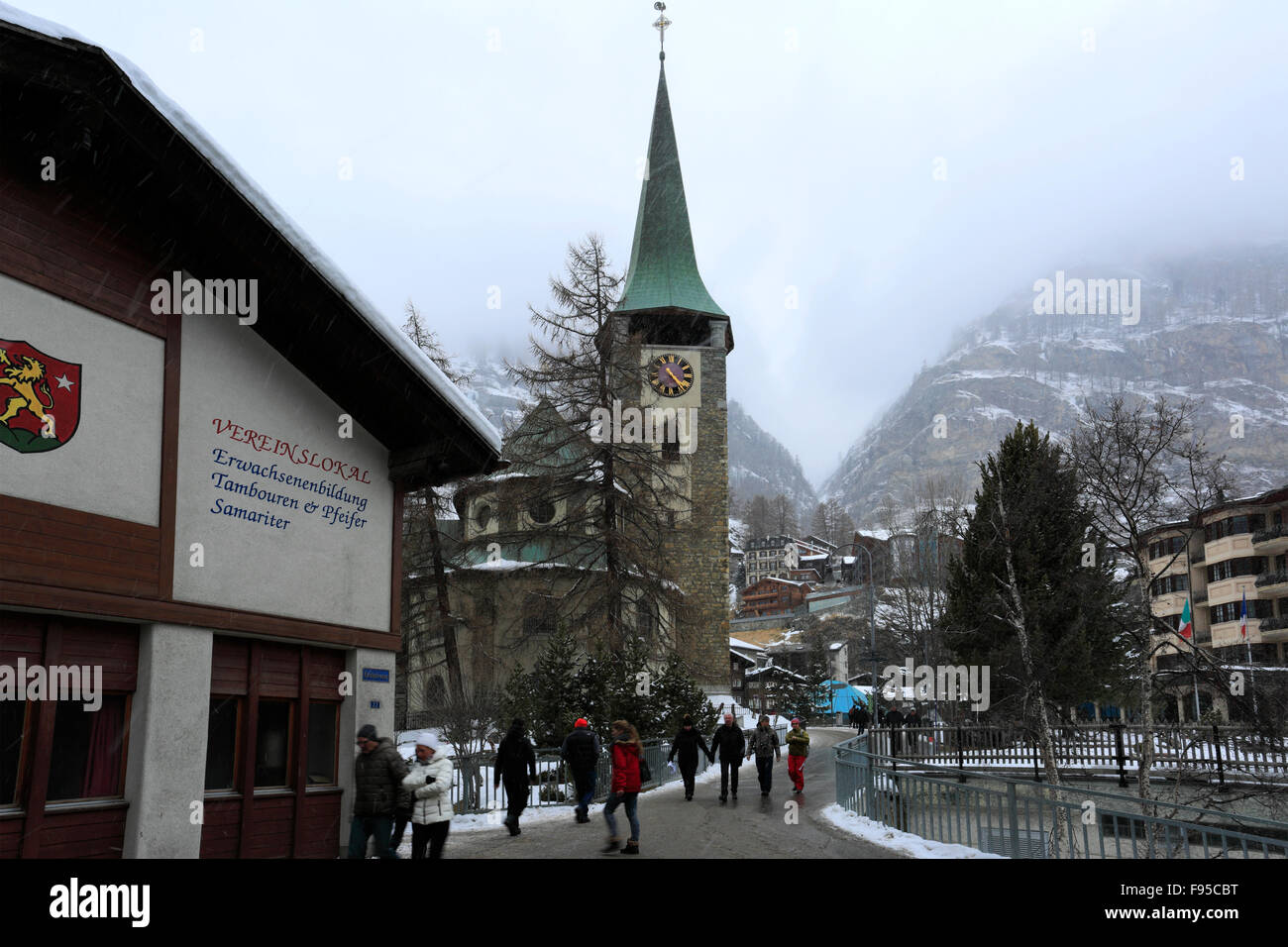 Zermatt church of st mauritius hi-res stock photography and images - Alamy