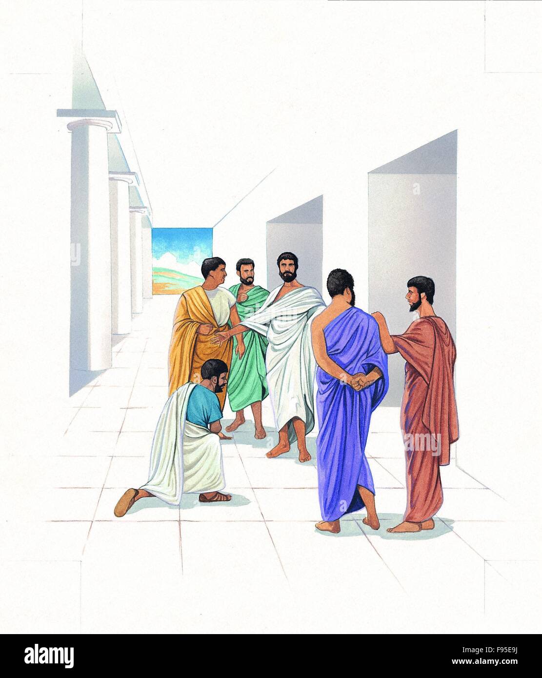 Philosopher teaches at stoa philosophers argue Cut Out Stock Images ...