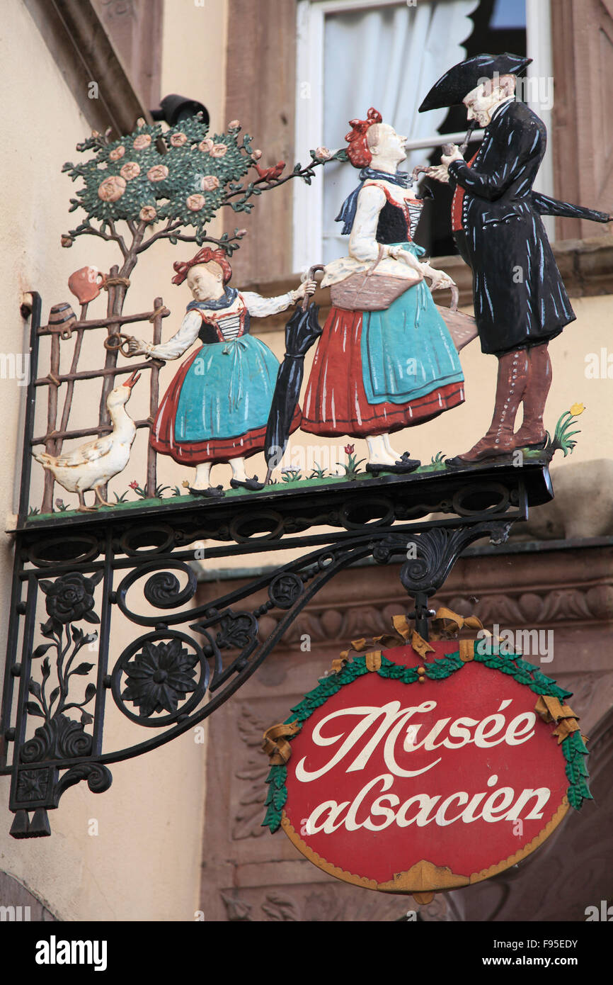 France Alsace Strasbourg Musée alsacien sign Stock Photo - Alamy