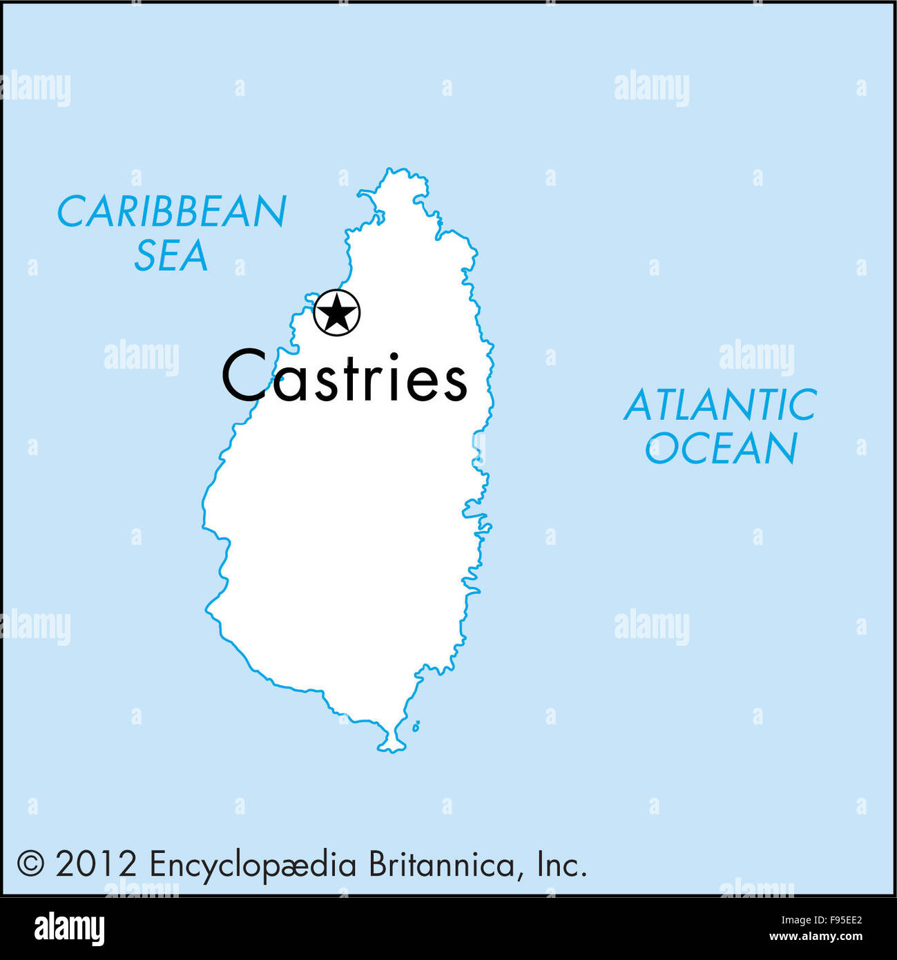 Castries st lucia maps cartography geography hi-res stock photography ...
