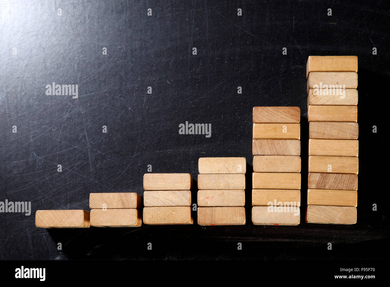 Profit of Growth blocks arranged as progressive graph Stock Photo - Alamy