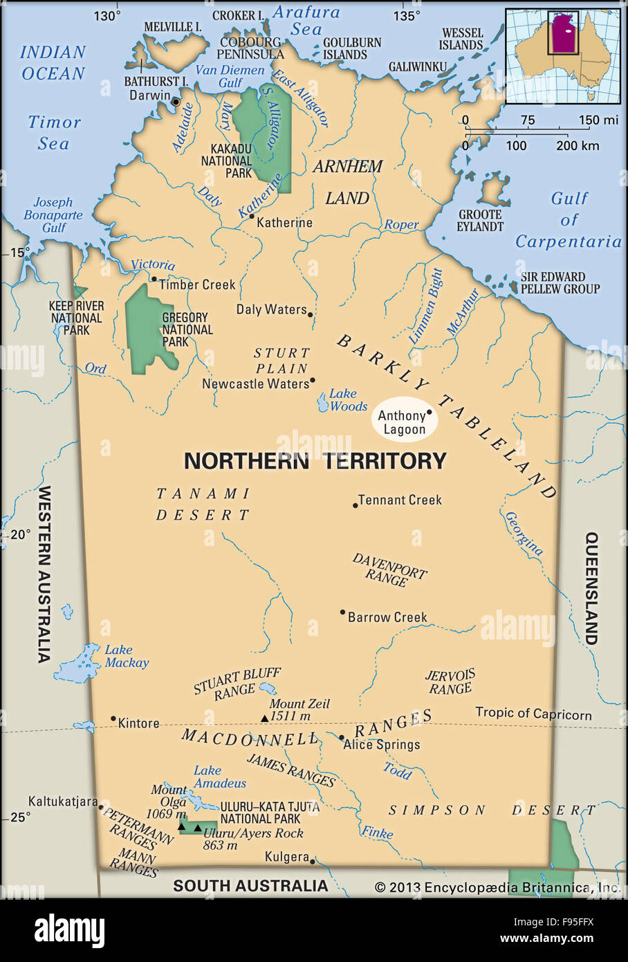 Anthony lagoon northern territory australia maps hi-res stock ...