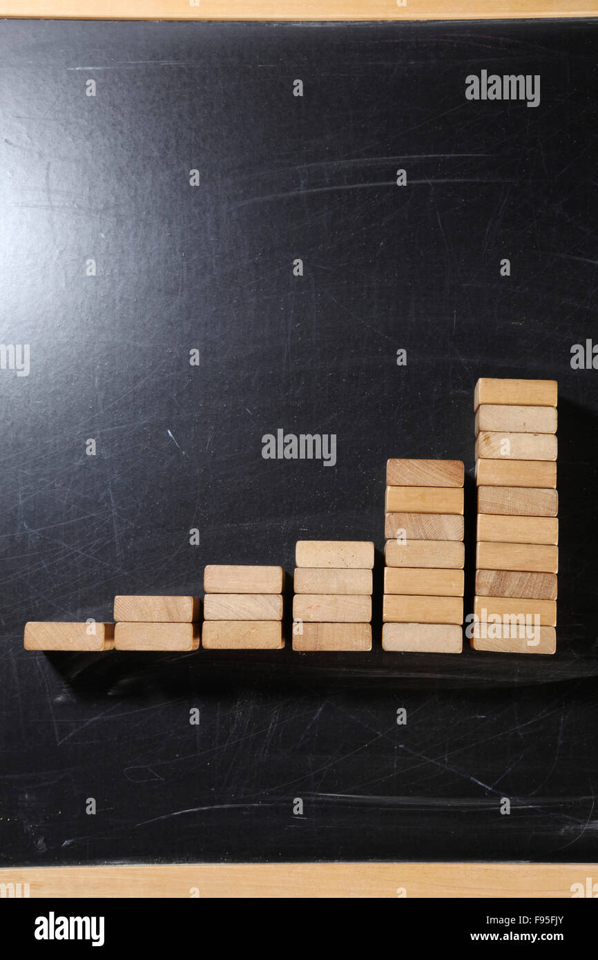 Profit of Growth blocks arranged as progressive graph Stock Photo - Alamy