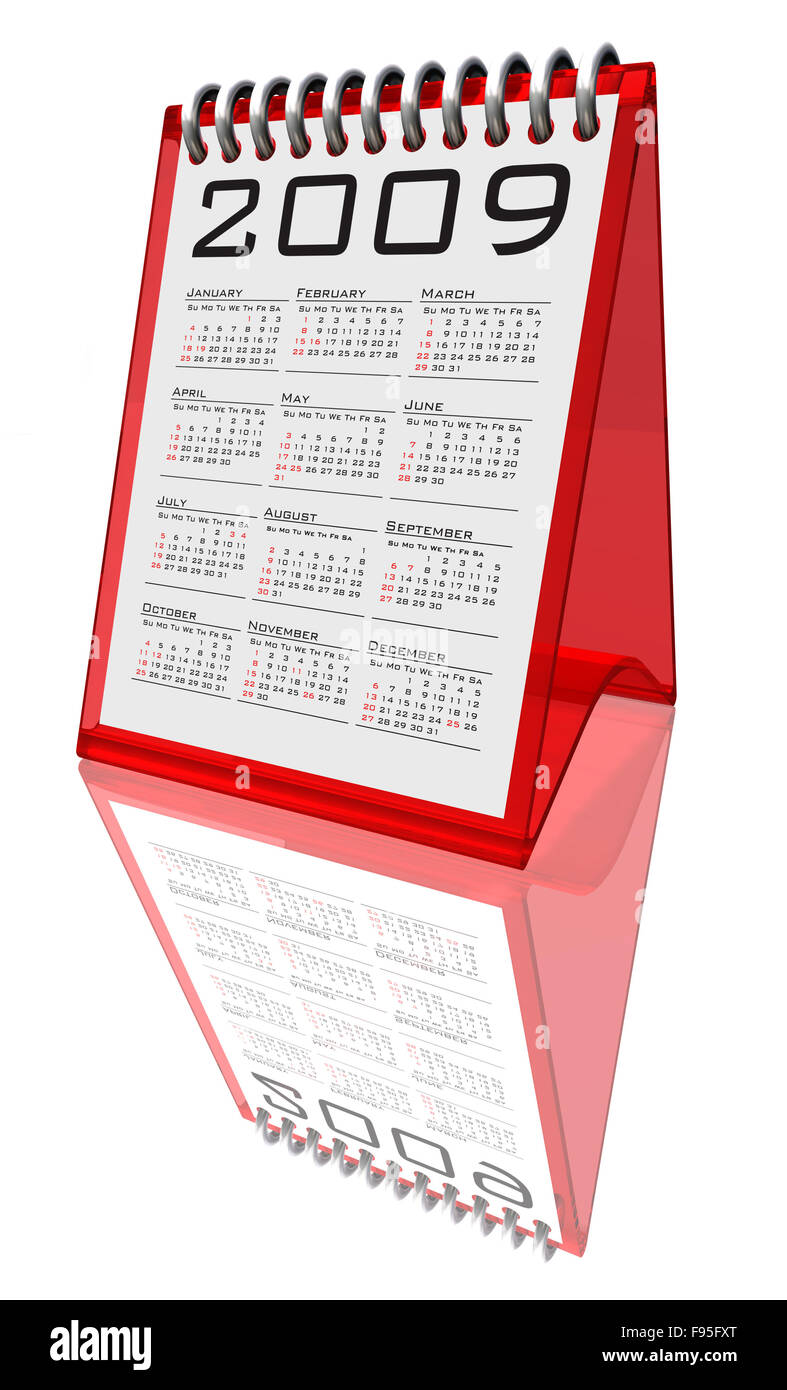 Desktop calendar 2009 - path Stock Photo - Alamy