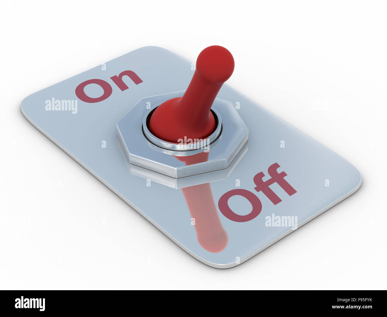 red switch on a white background. 3D image Stock Photo - Alamy