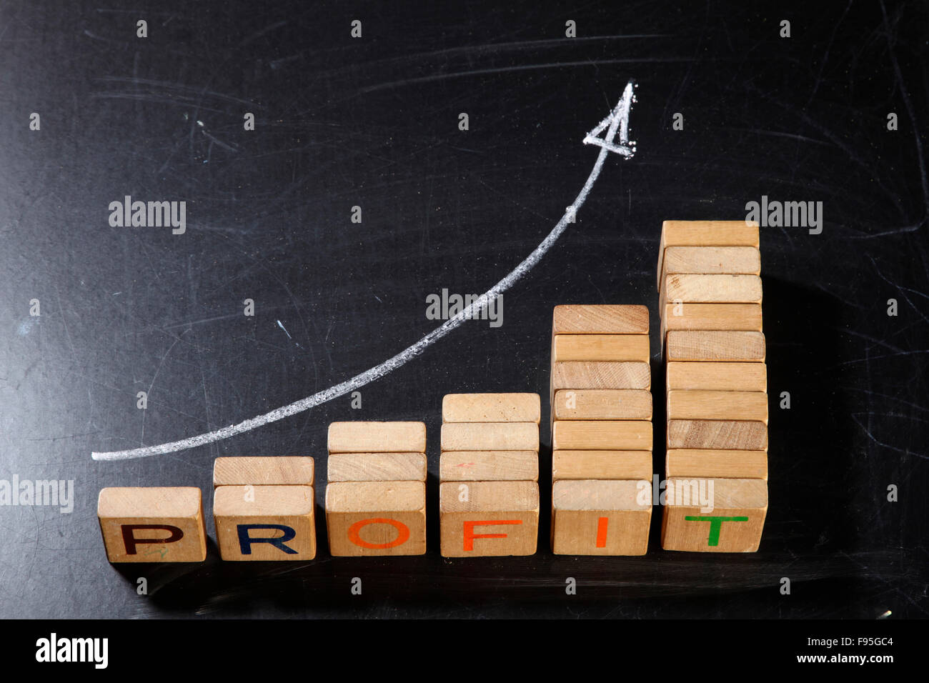 Profit of Growth blocks arranged as progressive graph Stock Photo - Alamy
