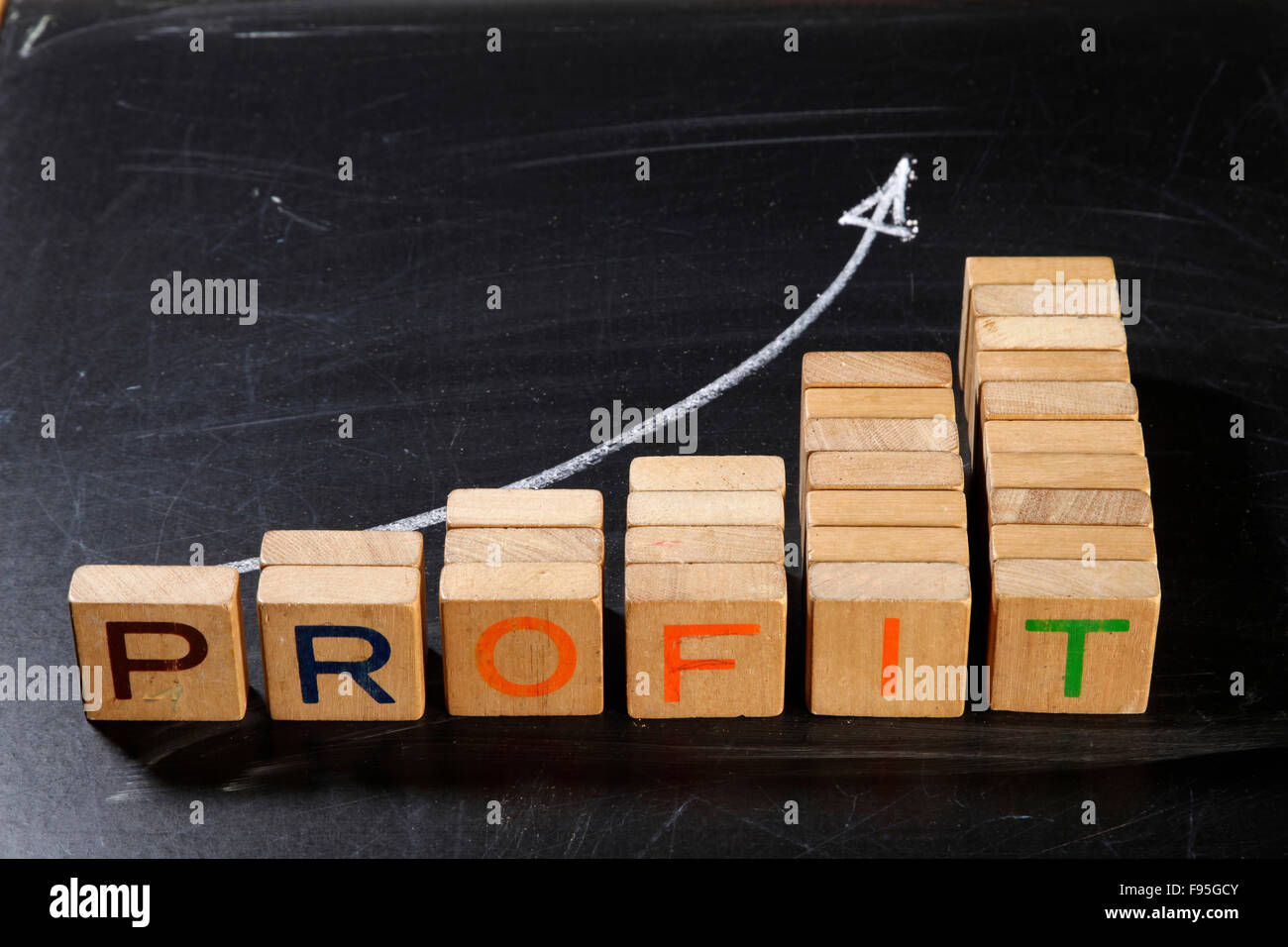 Profit of Growth blocks arranged as progressive graph Stock Photo - Alamy