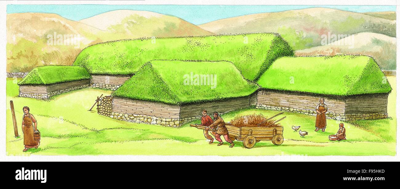 Viking Village Drawing