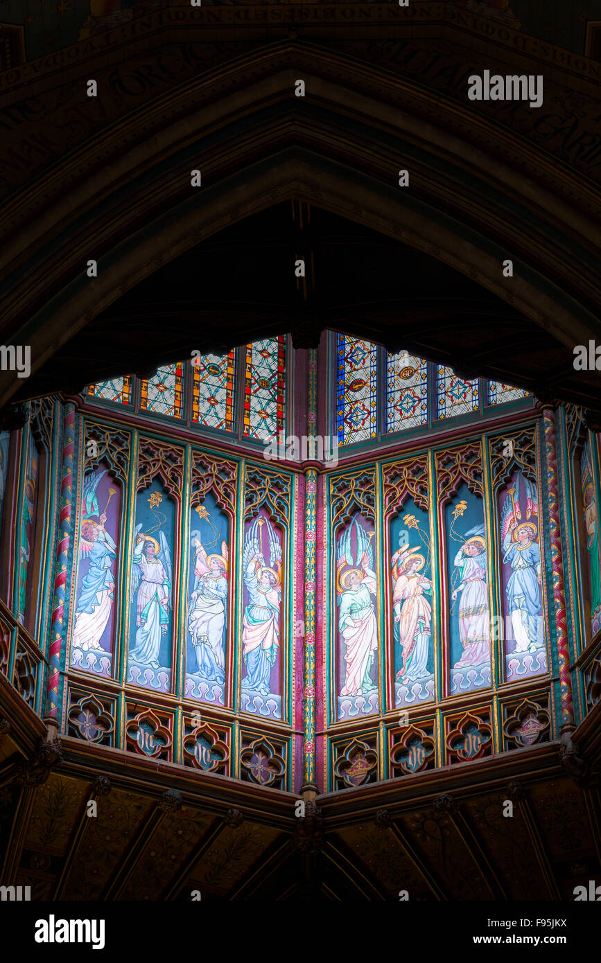 The central wooden octagonal tower in the medieval christian cathedral ...