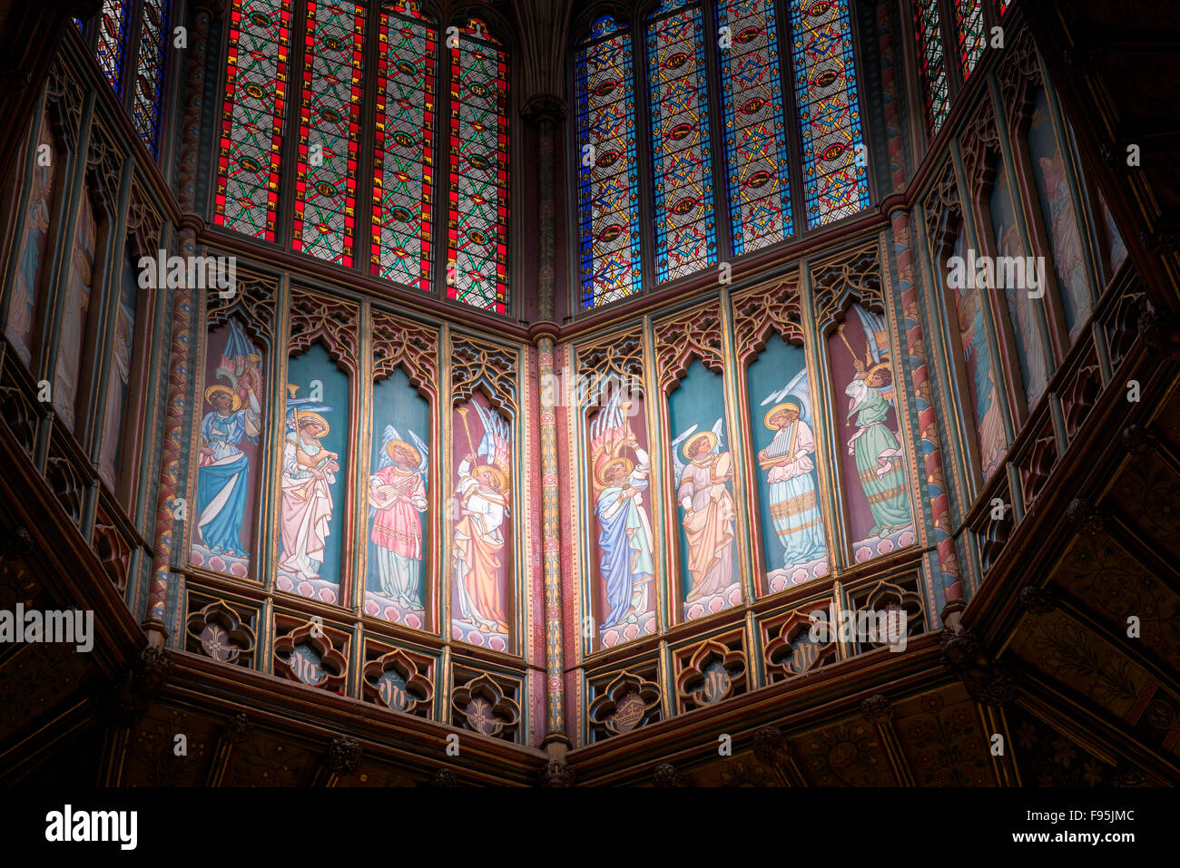 The central wooden octagonal tower in the medieval christian cathedral ...