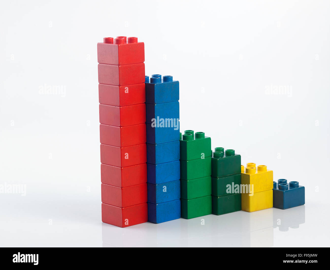 Plastic building blocks isolated on white background Stock Photo - Alamy