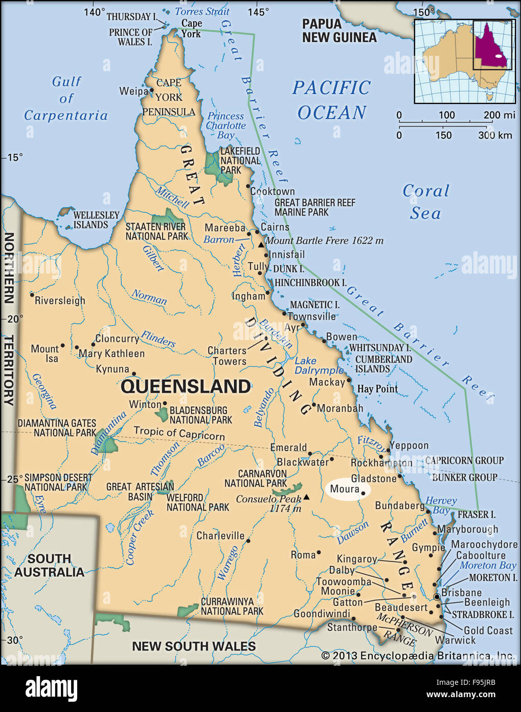 Moura queensland australia maps cartography hi-res stock photography ...