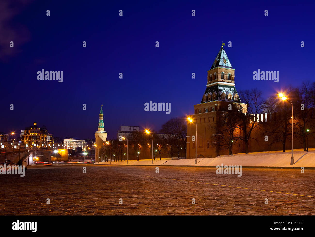 Moscow Kremlin towers in winter night. Moscow, Russia Stock Photo - Alamy