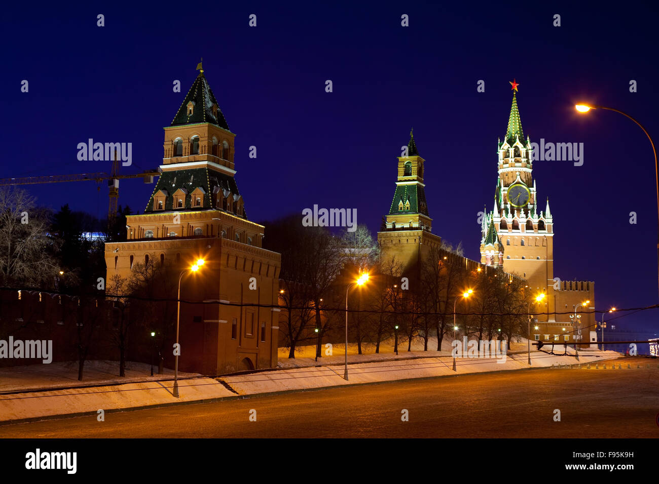 Moscow Kremlin towers in winter night. Moscow, Russia Stock Photo - Alamy