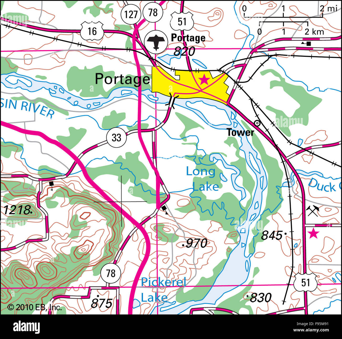 Portage wisconsin maps cartography geography hi-res stock photography ...