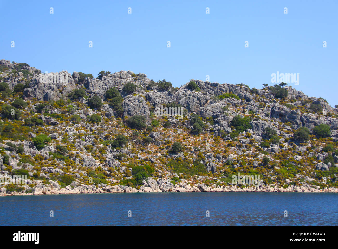 Rock and sea in Turkey Stock Photo - Alamy