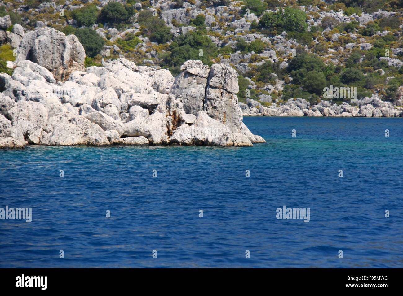 Rock and sea in Turkey Stock Photo - Alamy