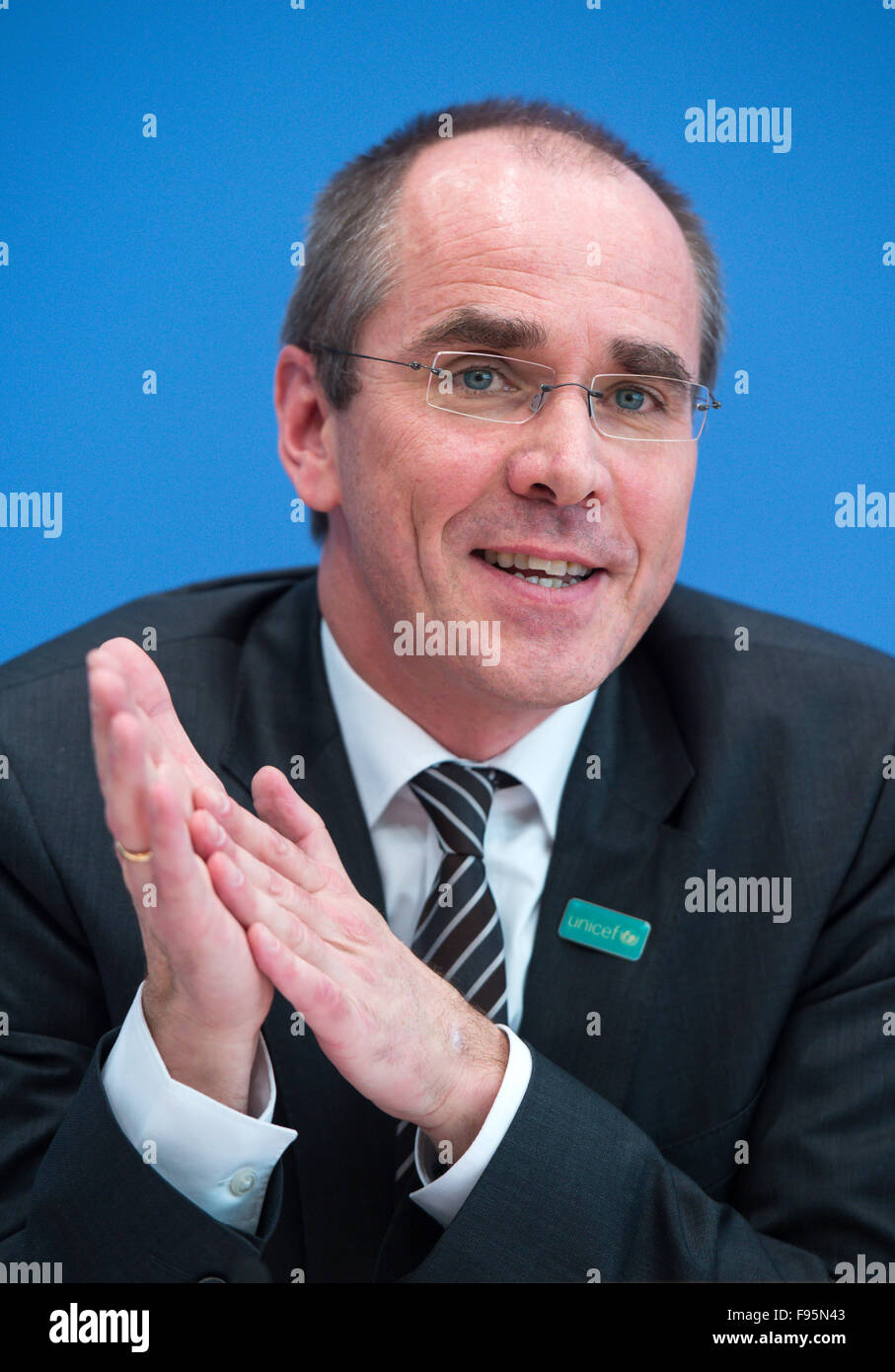 Berlin, Germany. 14th Dec, 2015. Christian Schneider, CEO of UNICEF ...