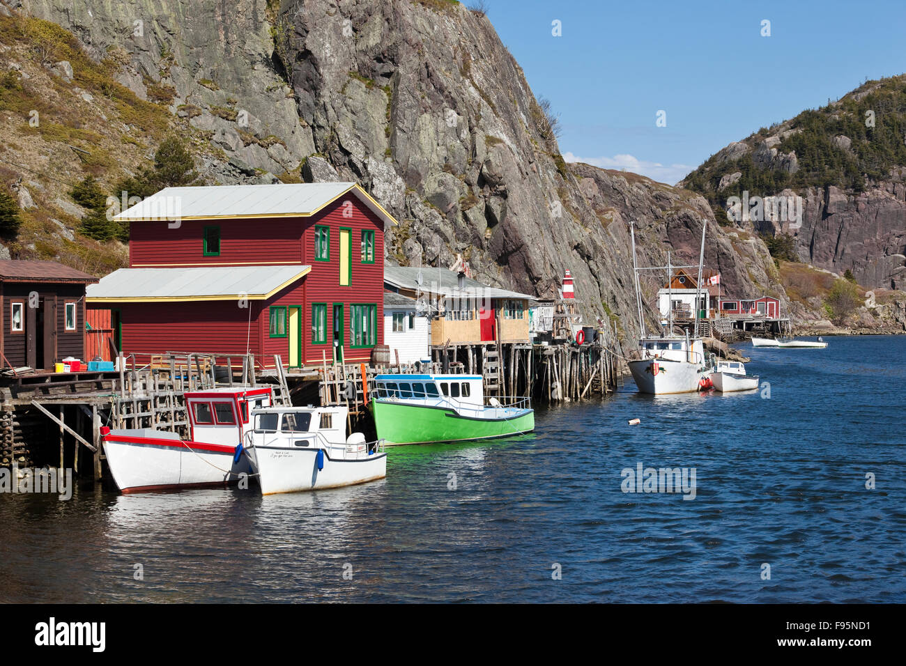 Narrow channel of water between Quidi Vidi Lake and the Atlantic Ocean ...