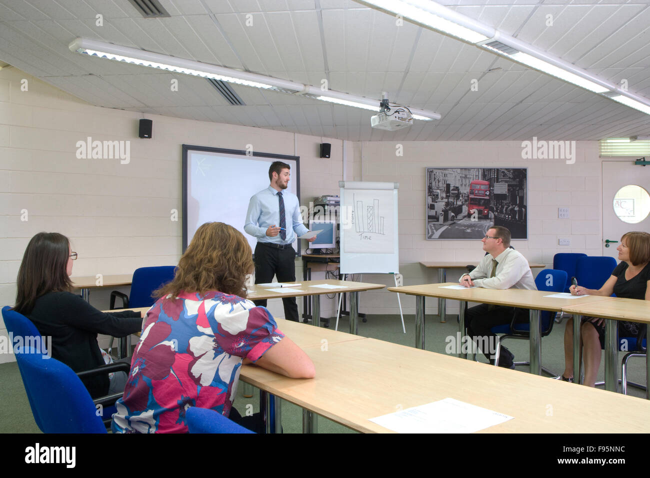 College lecturer and audience Stock Photo - Alamy