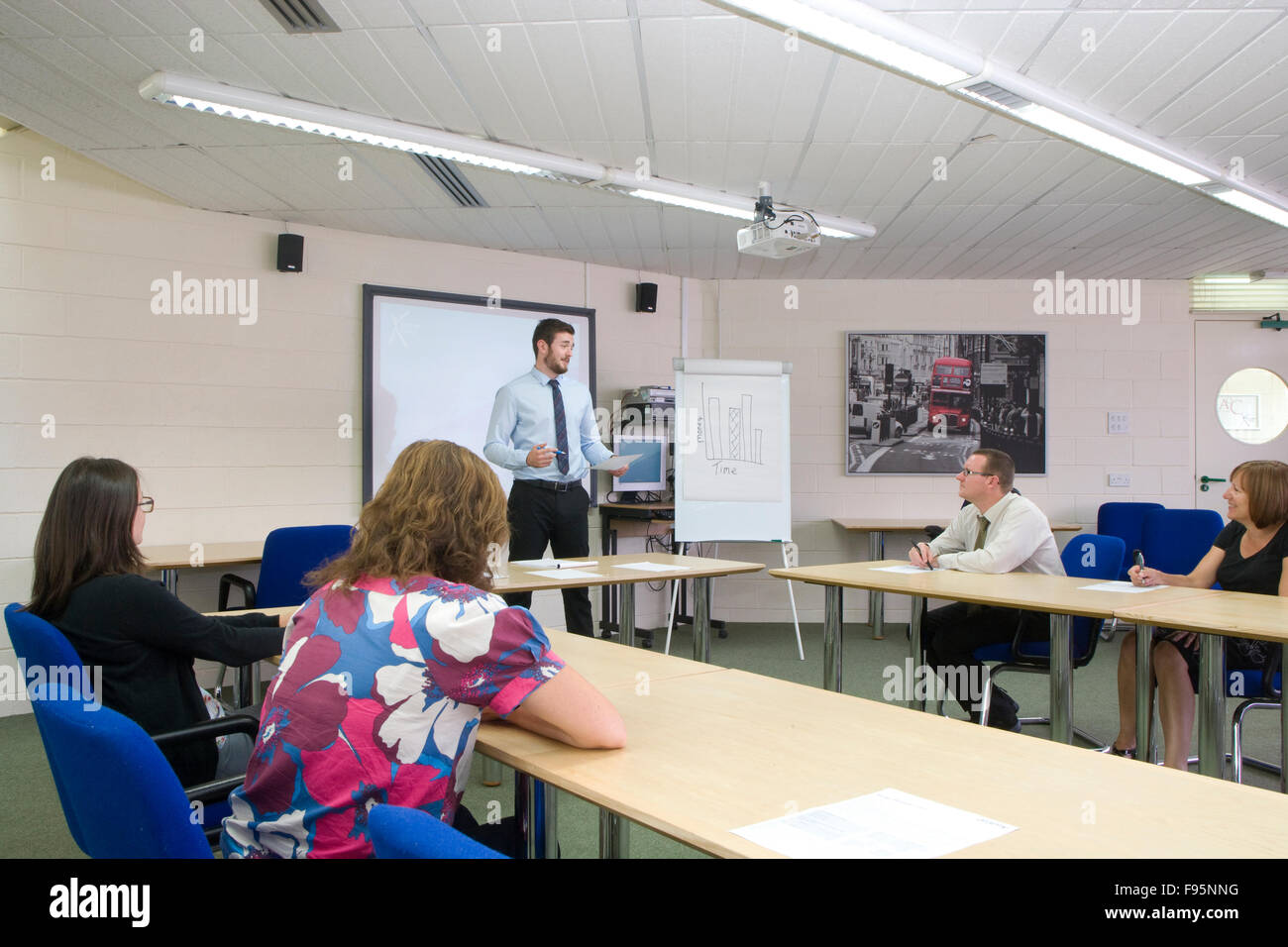 College lecturer and audience Stock Photo - Alamy