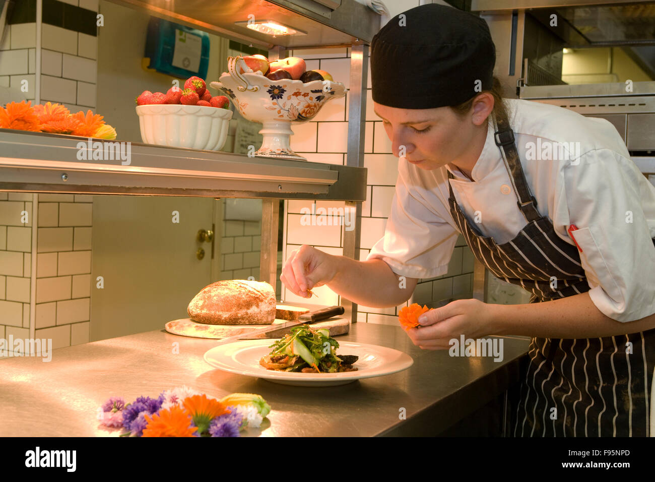 Chef working in kitchen Stock Photo - Alamy