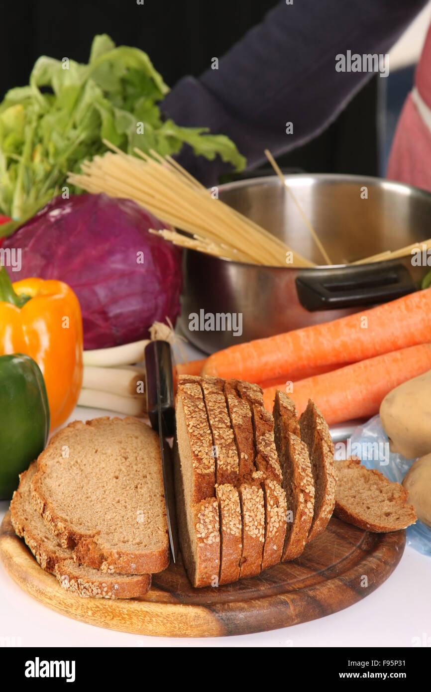 vegetables and bread Stock Photo - Alamy