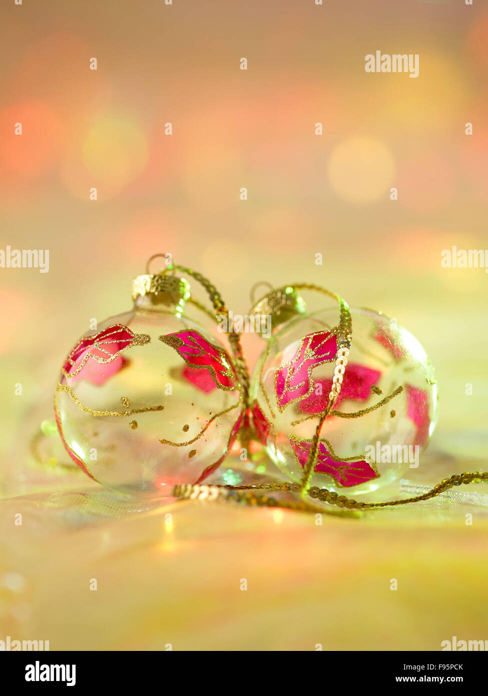 christmas ornament ,glass christmas ball with shallow depth of field ...