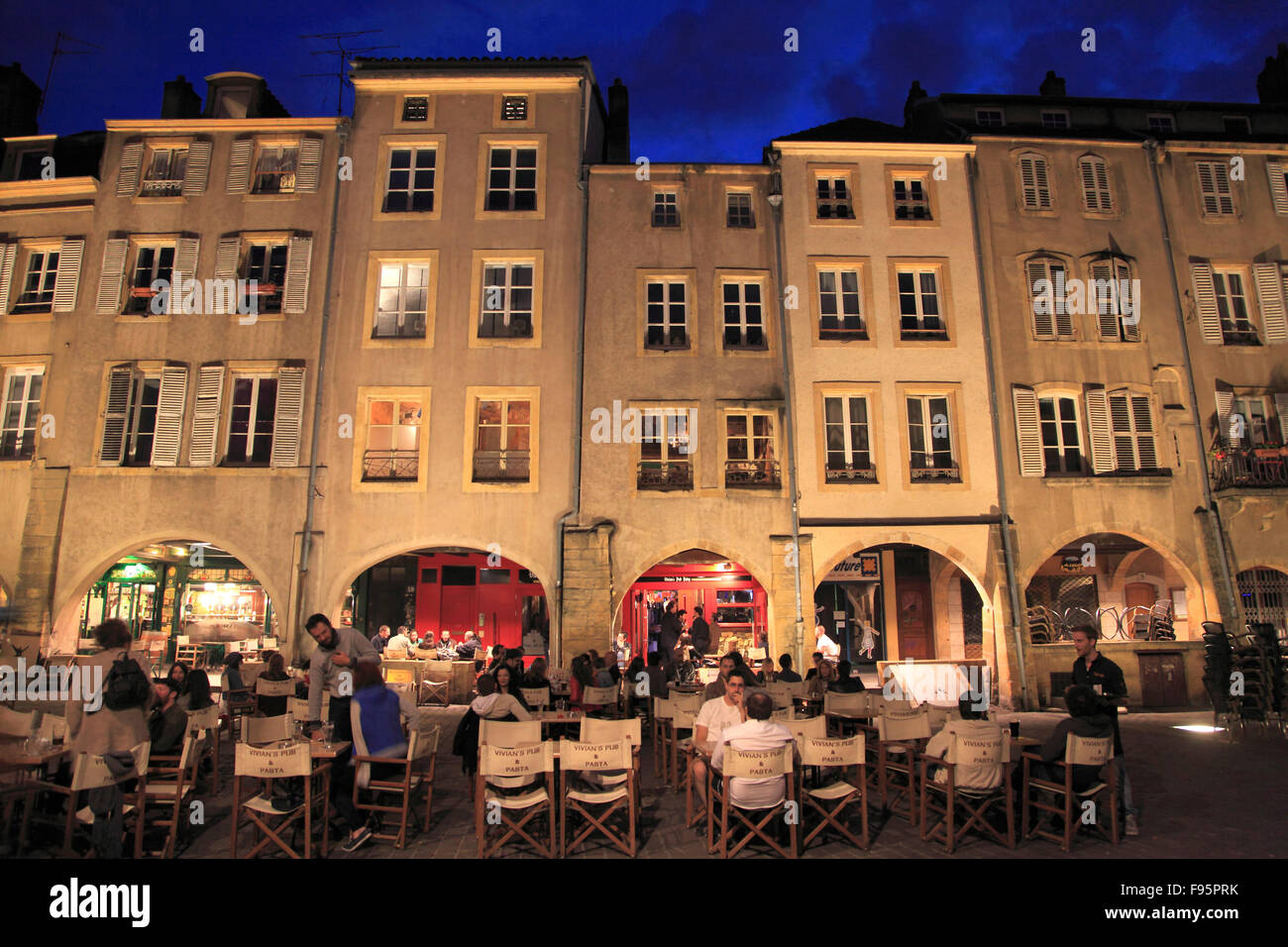 France, Lorraine, Metz, Place St-Louis, restaurant, people Stock Photo ...