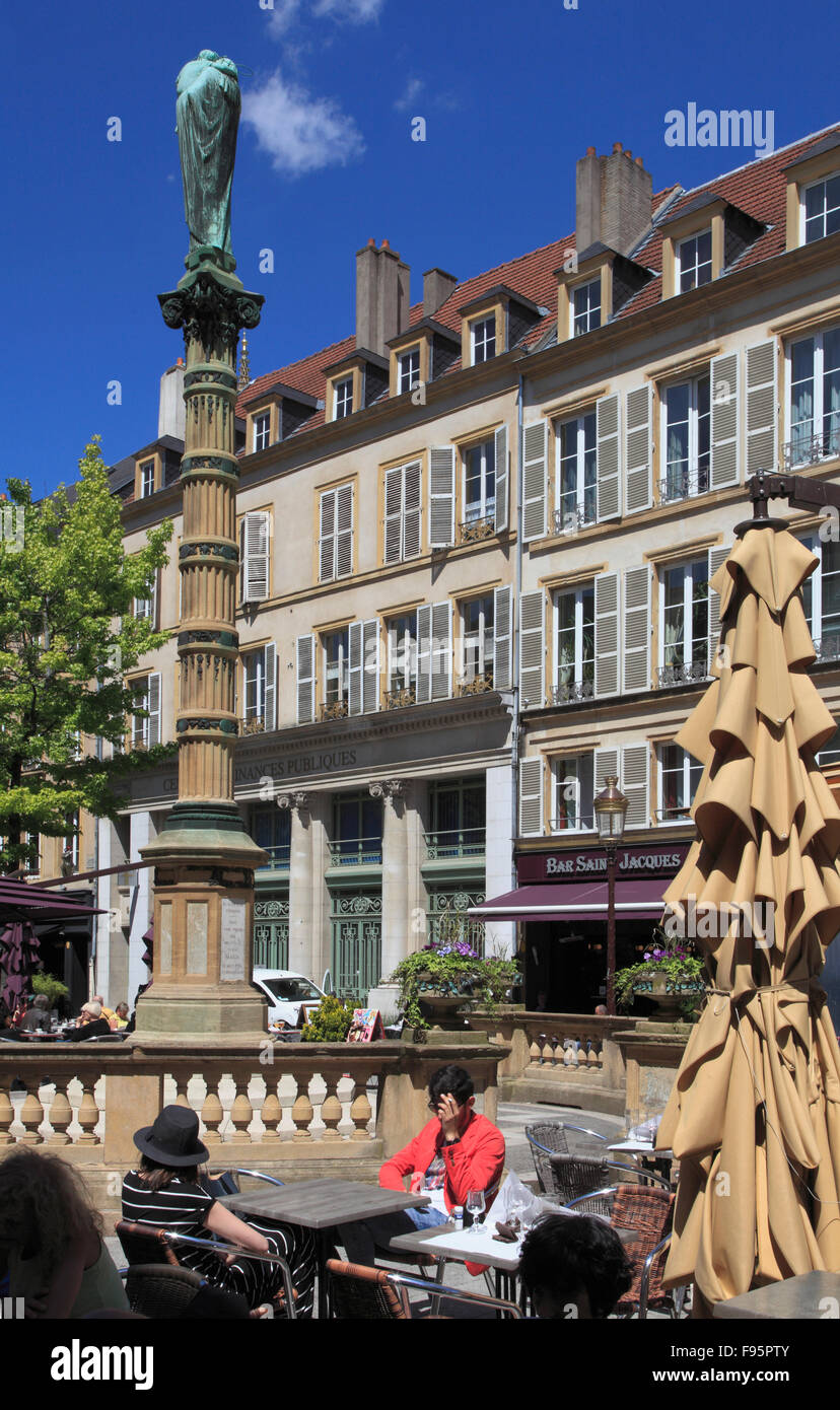 France, Lorraine, Metz, Place St-Jacques, cafe, people Stock Photo - Alamy