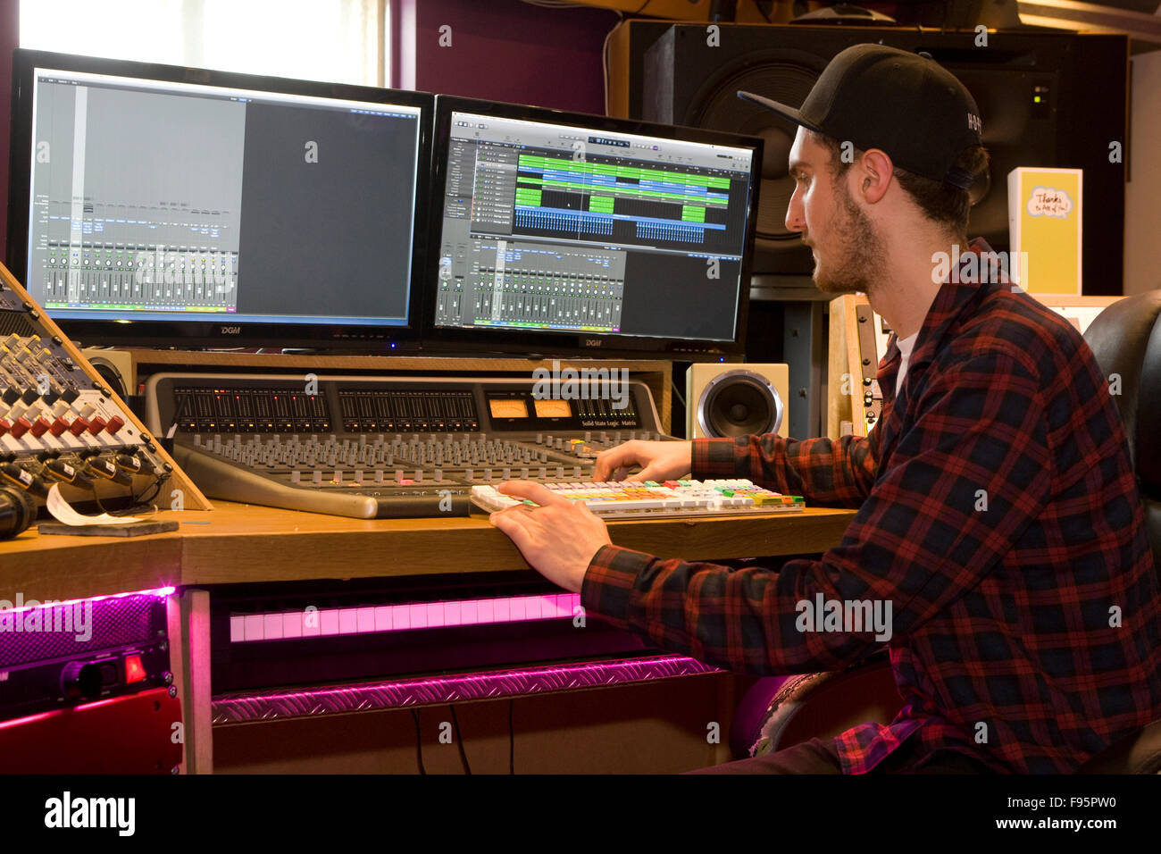 Music recording studio Stock Photo - Alamy