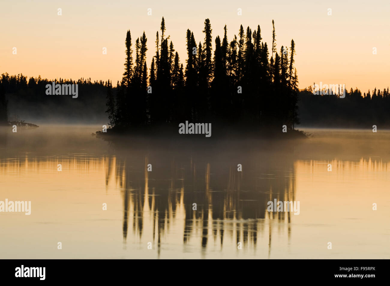 island on northern lake, Saskatchewan, Canada Stock Photo - Alamy