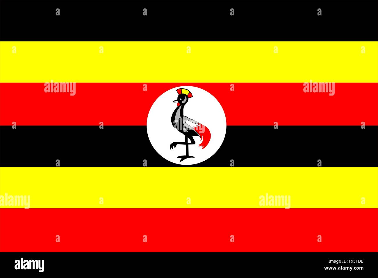 Flag Of Uganda Stock Photo - Alamy