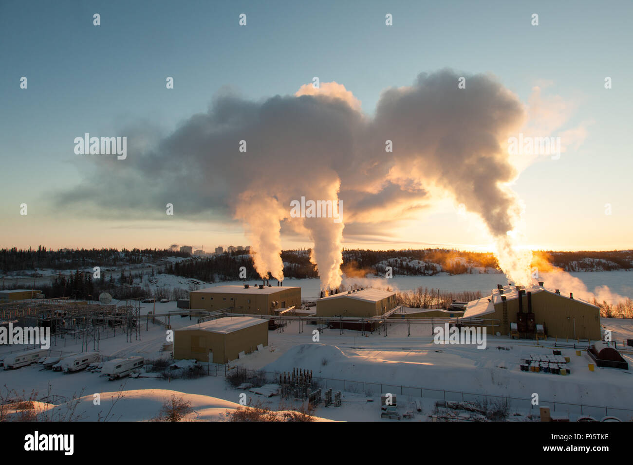 The Jackfish power plant on a cold day in Yellowknife, Northwest ...